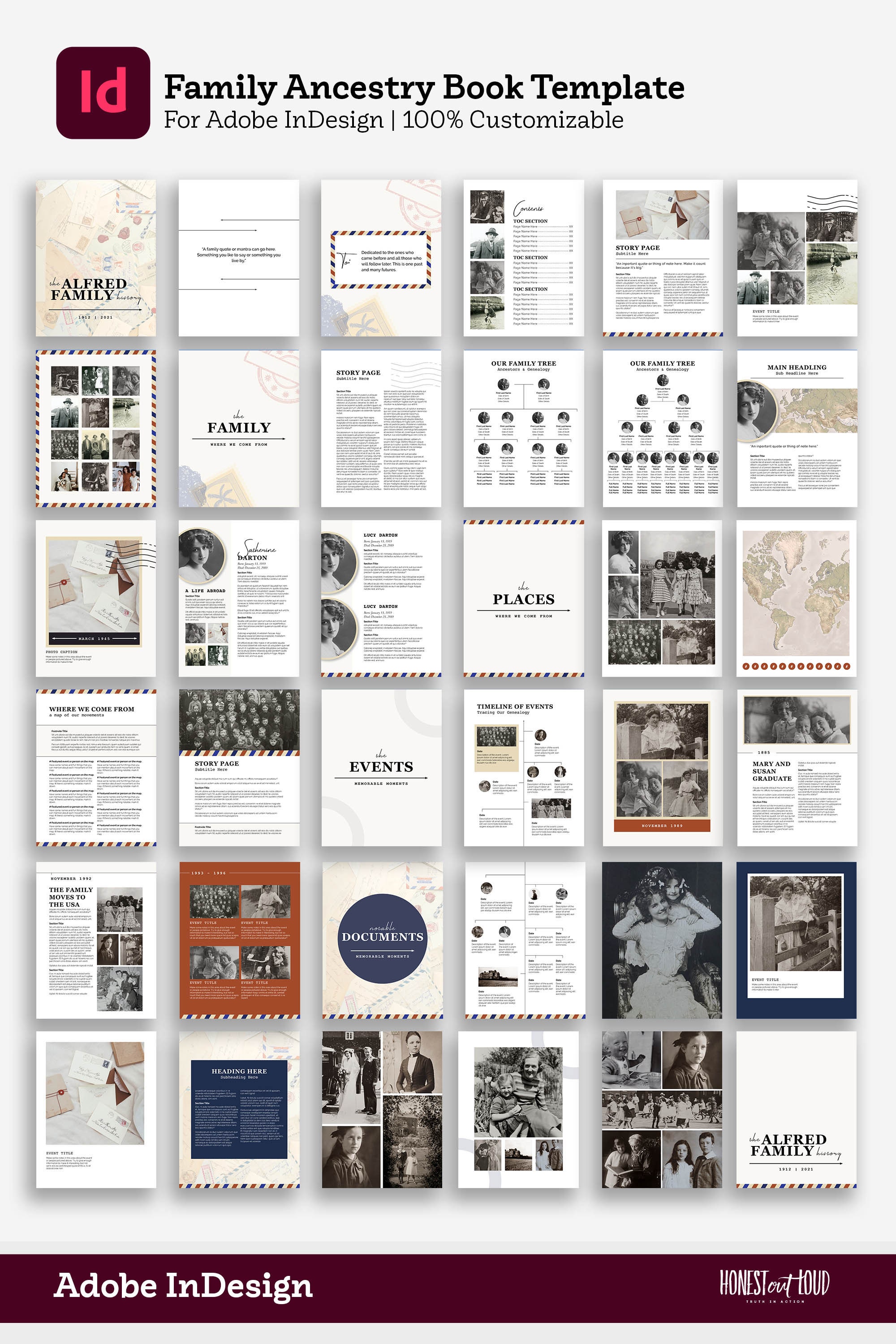 Ancestry Book Template | Family Tree Family History Genealogy Book ...