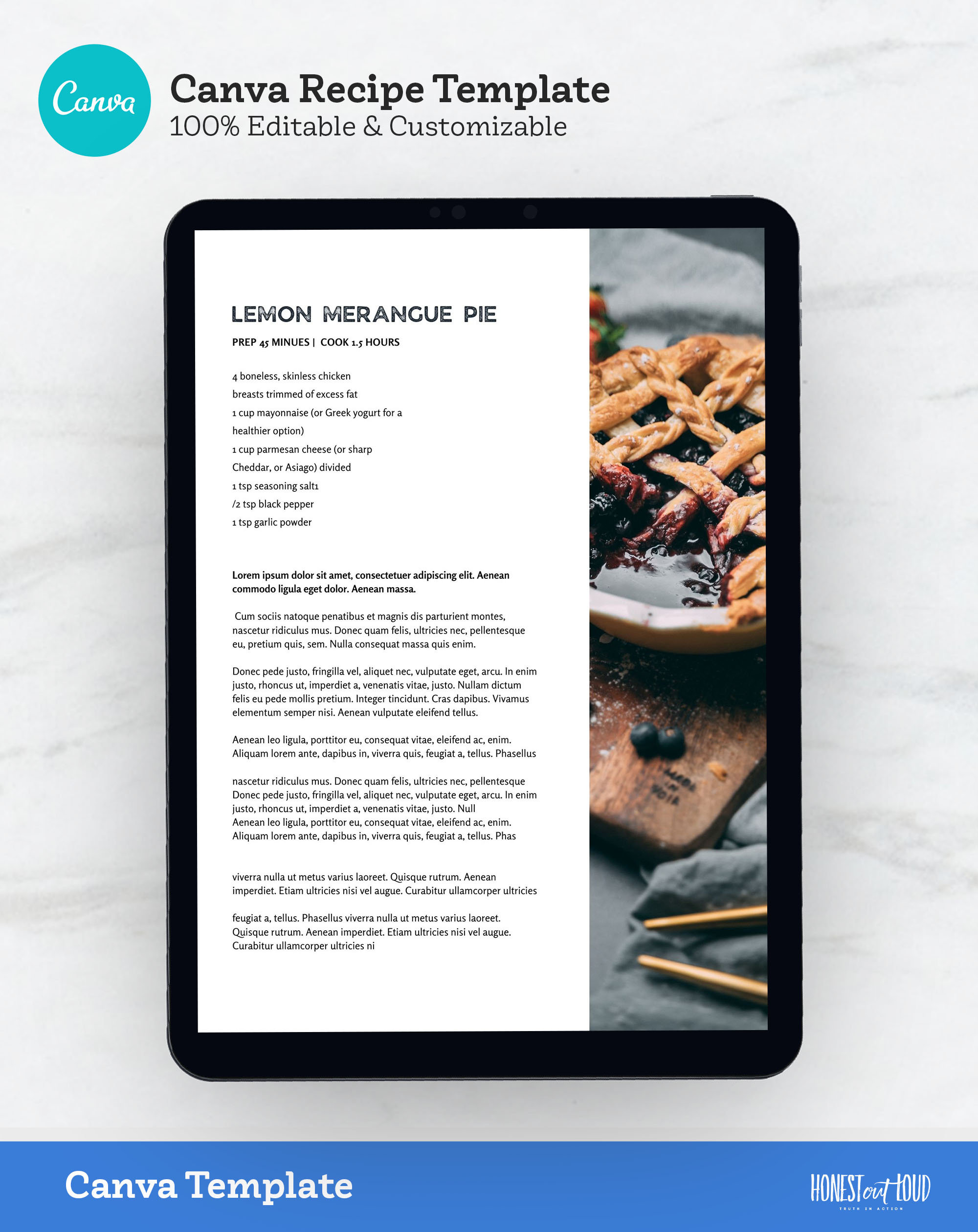 Cookbook and Recipe Template for Canva | Instant Printable Download ...