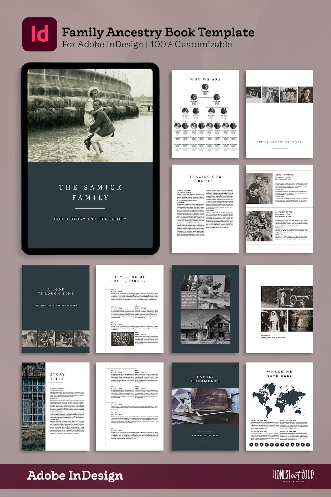Ancestry Book Template | Family Tree Family History Genealogy Book ...