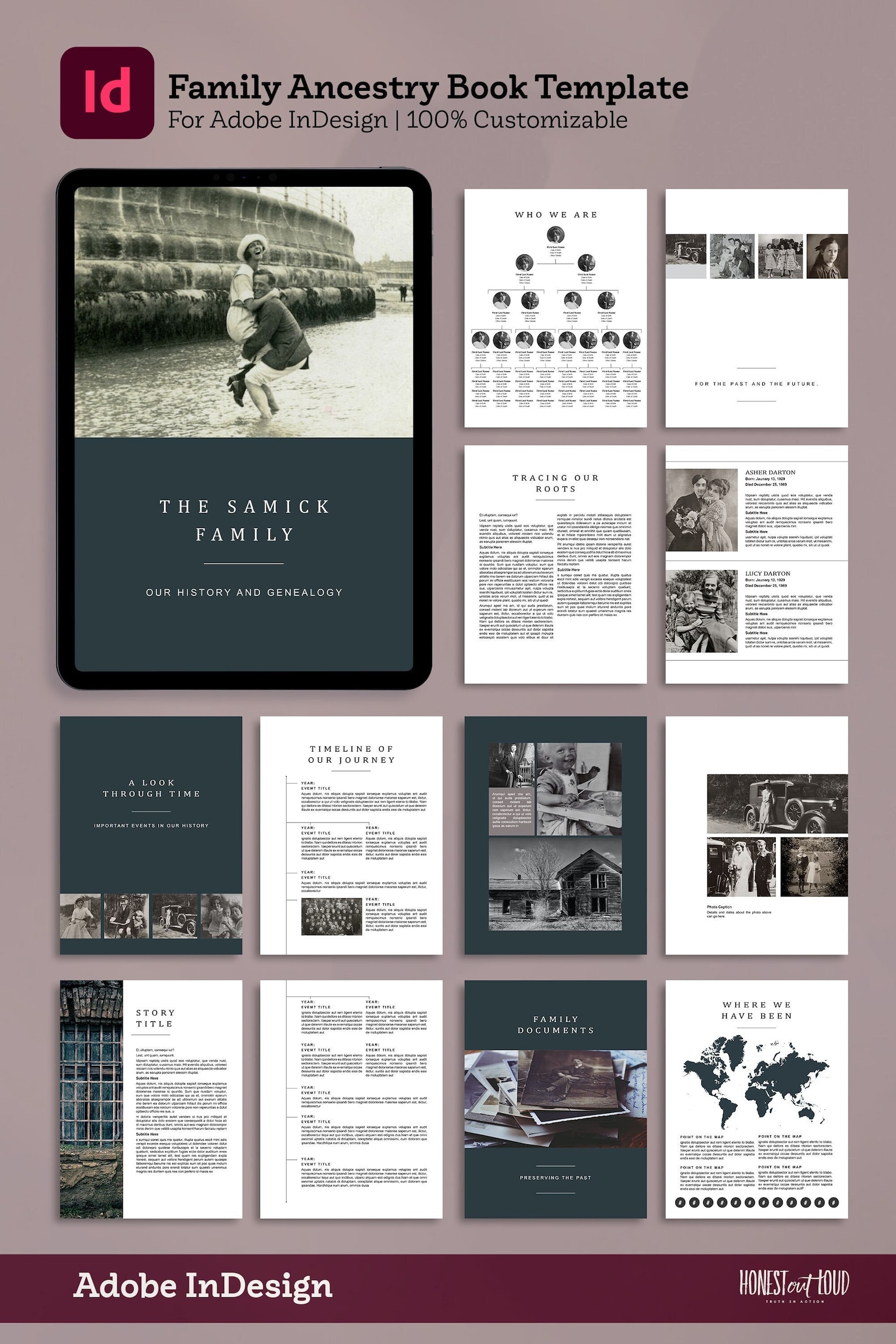 Ancestry Book Template | Family Tree Family History Genealogy Book ...