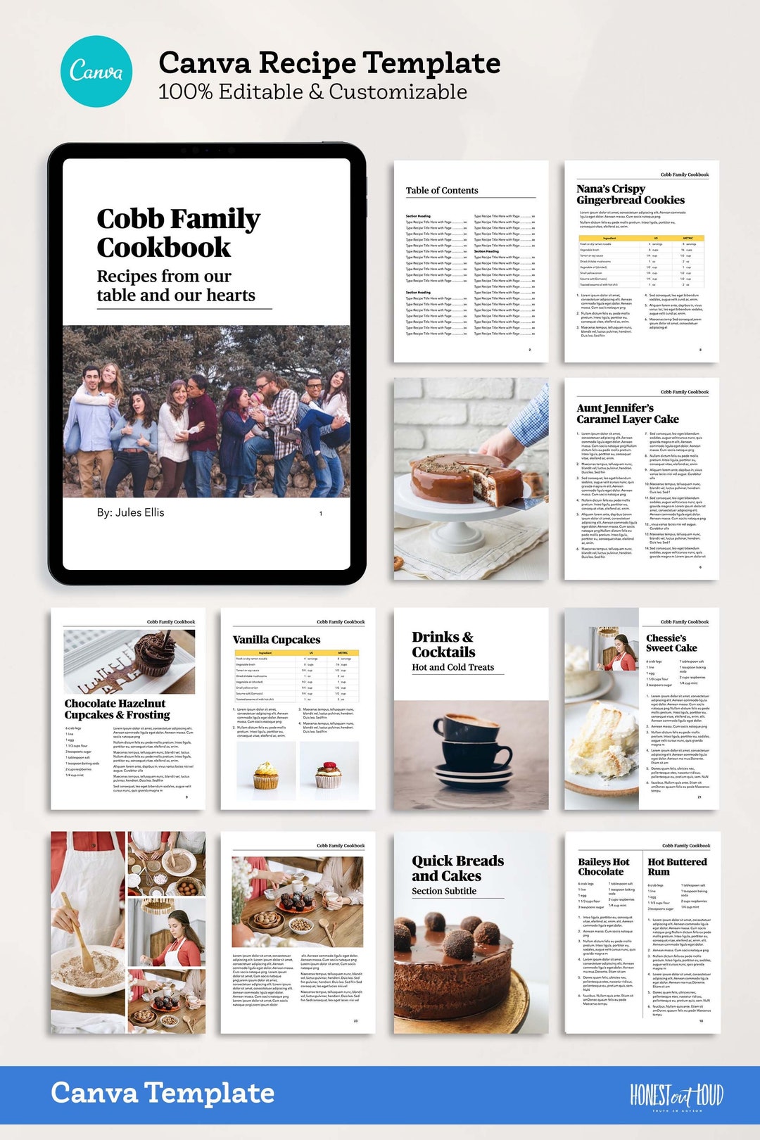 Cookbook and Recipe Template for Canva Instant Printable Download Mac ...