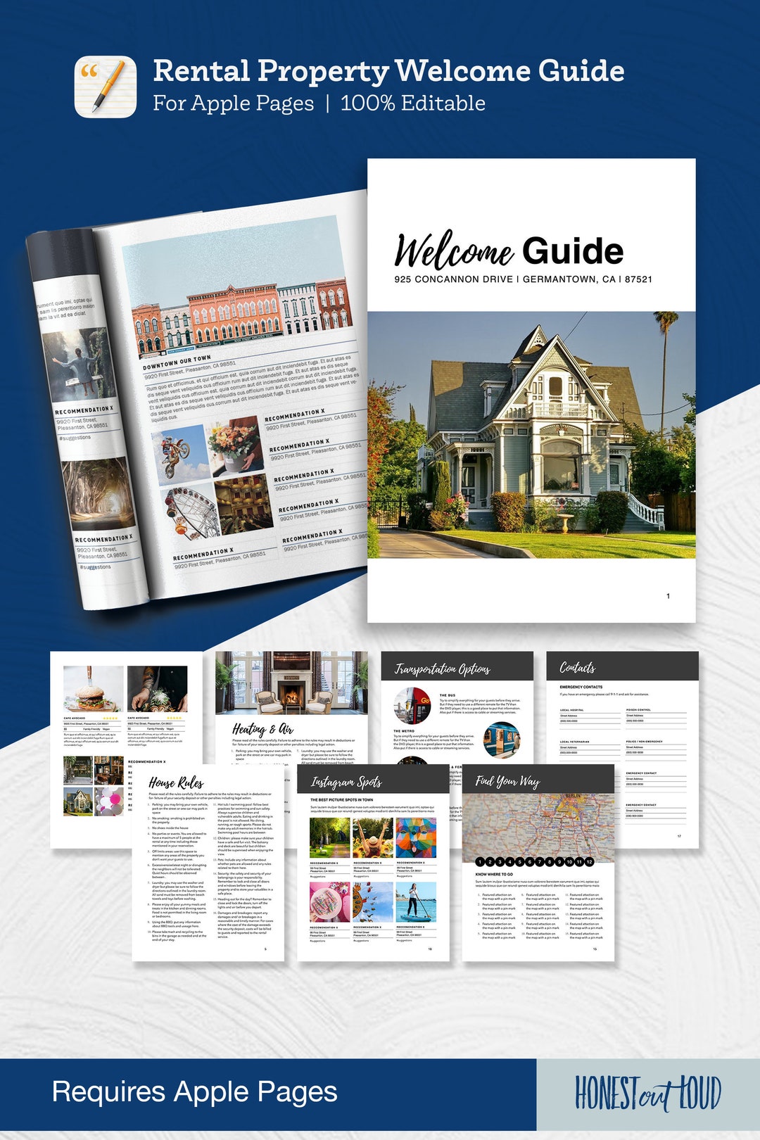 Rental Welcome Guide Template for Airbnb VRBO Hosts | Home Rental ...