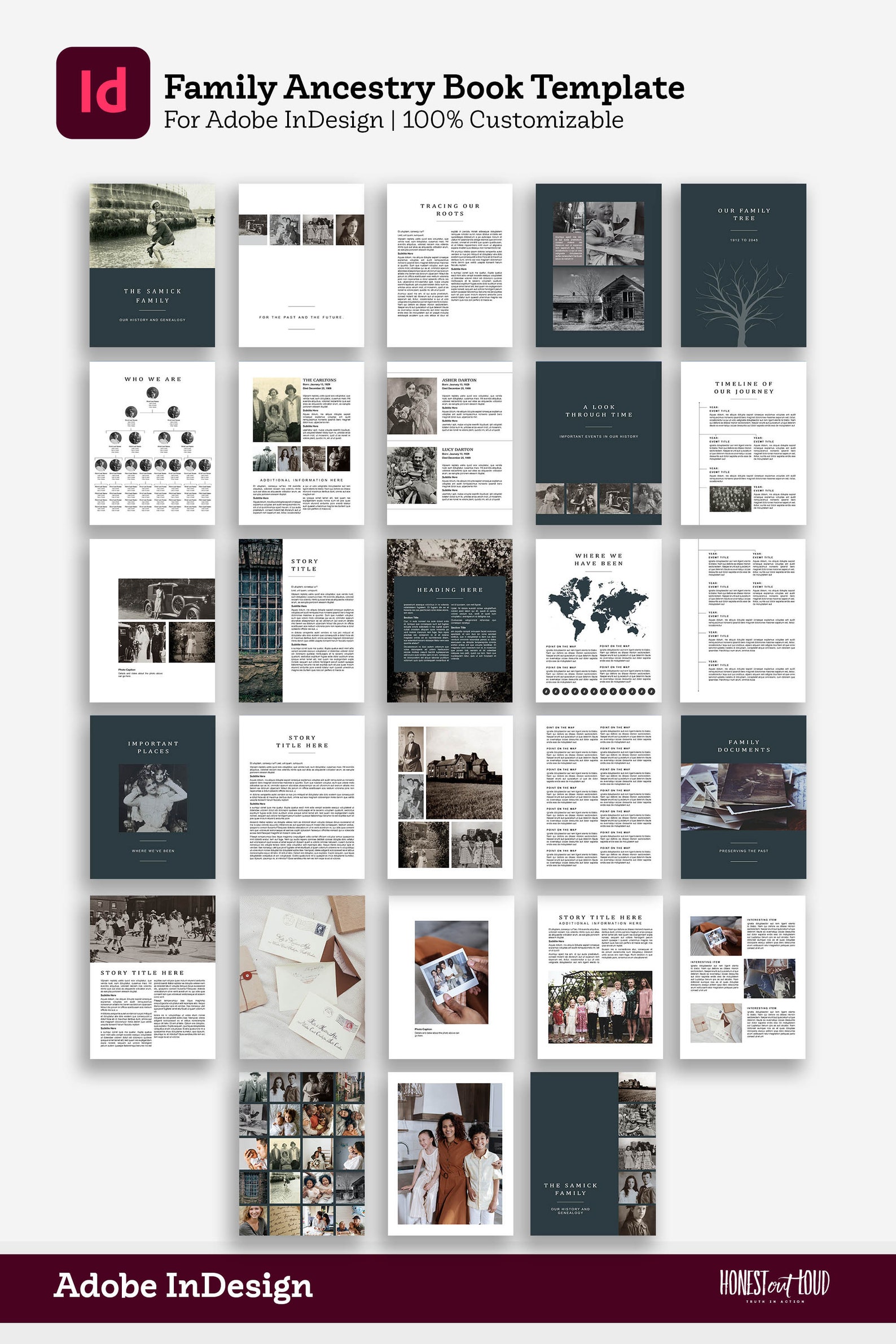 Ancestry Book Template | Family Tree Family History Genealogy Book ...