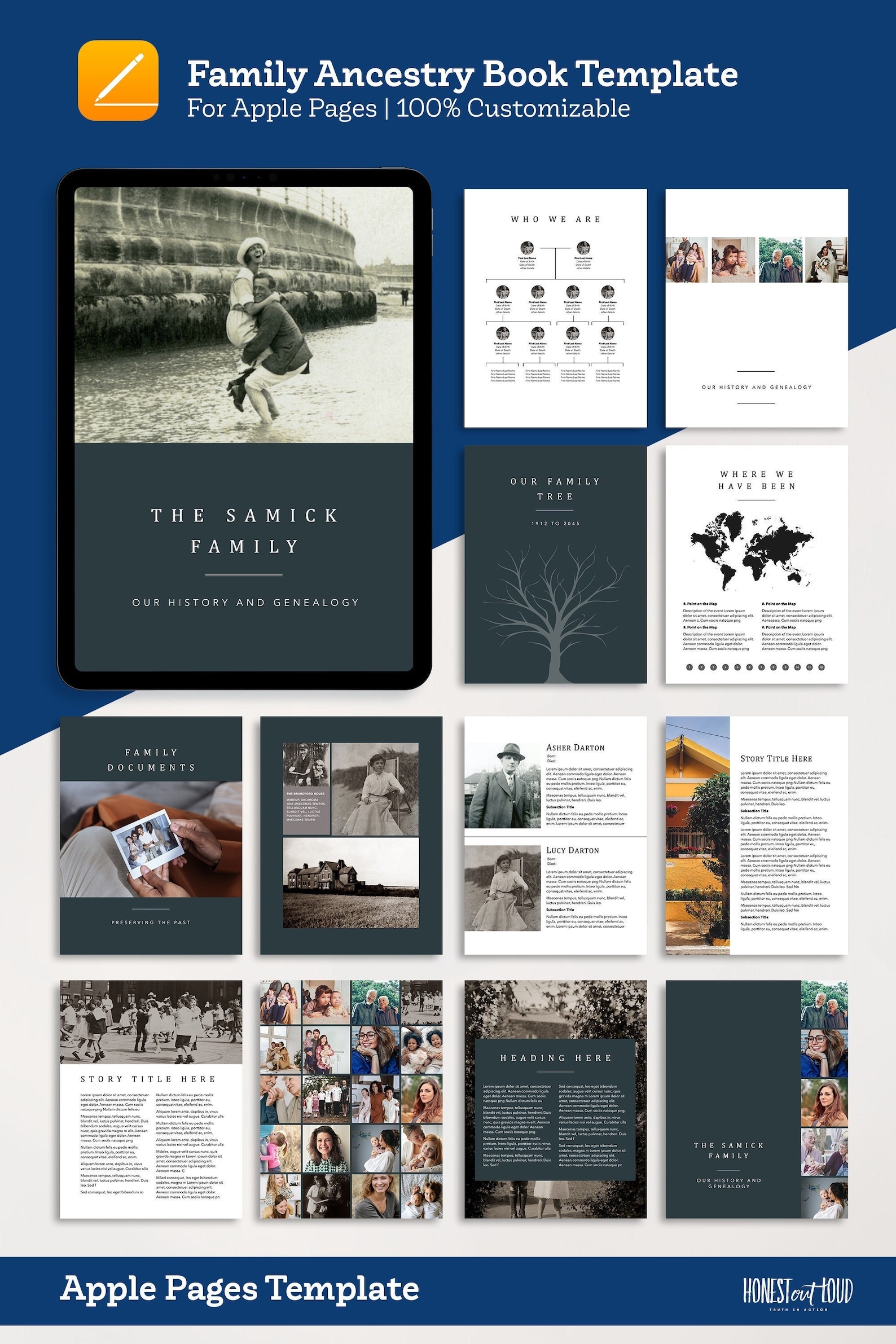 Ancestry Book Template Family Tree Family History Genealogy Book Mac ...