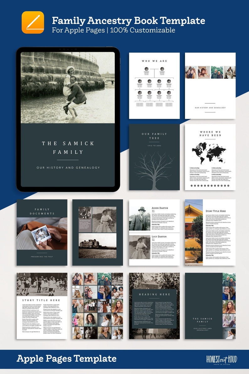 Ancestry Book Template | Family Tree Family History Genealogy Book ...