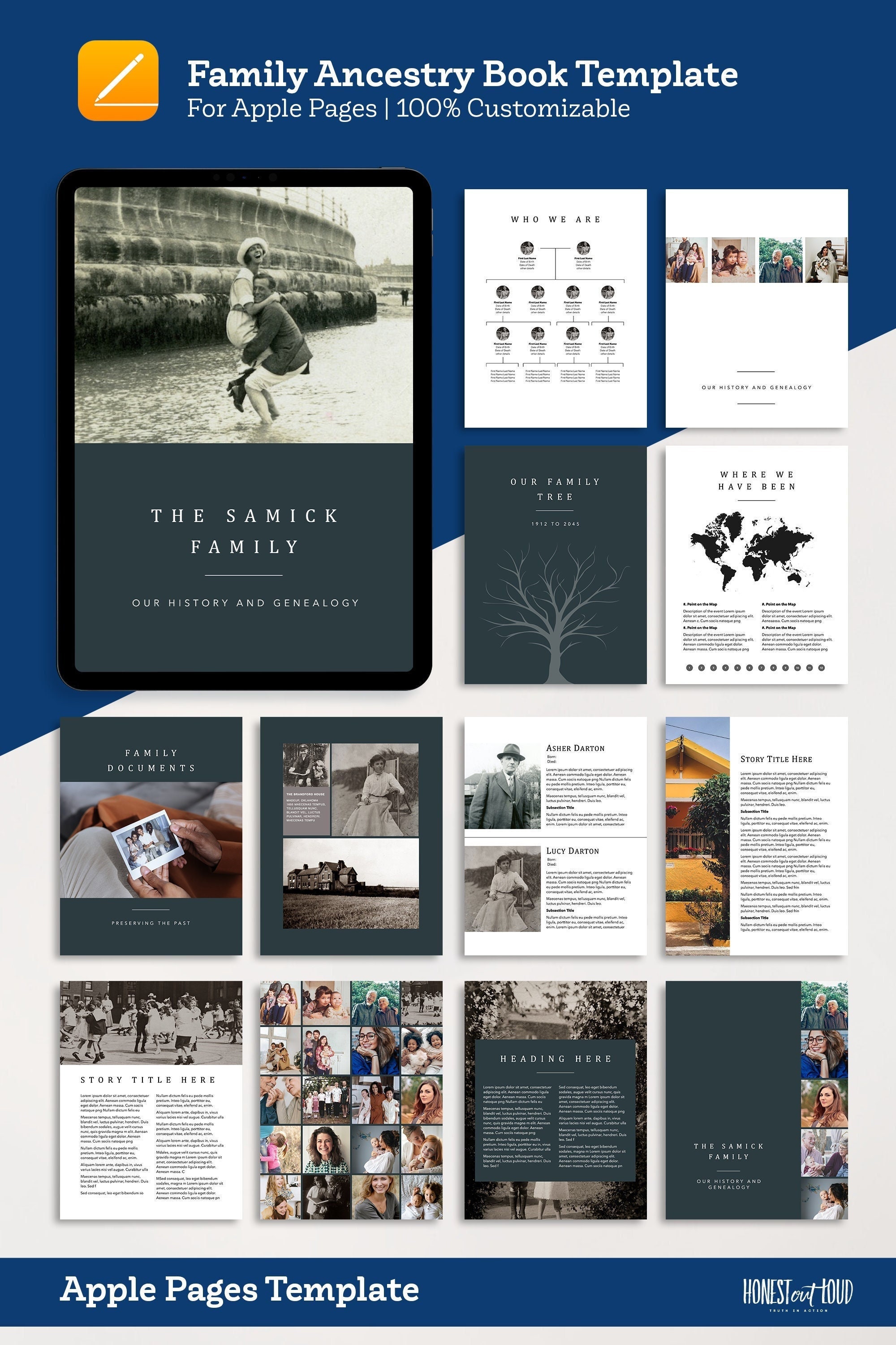 Ancestry Book Template Family Tree Family History Genealogy Book Mac ...