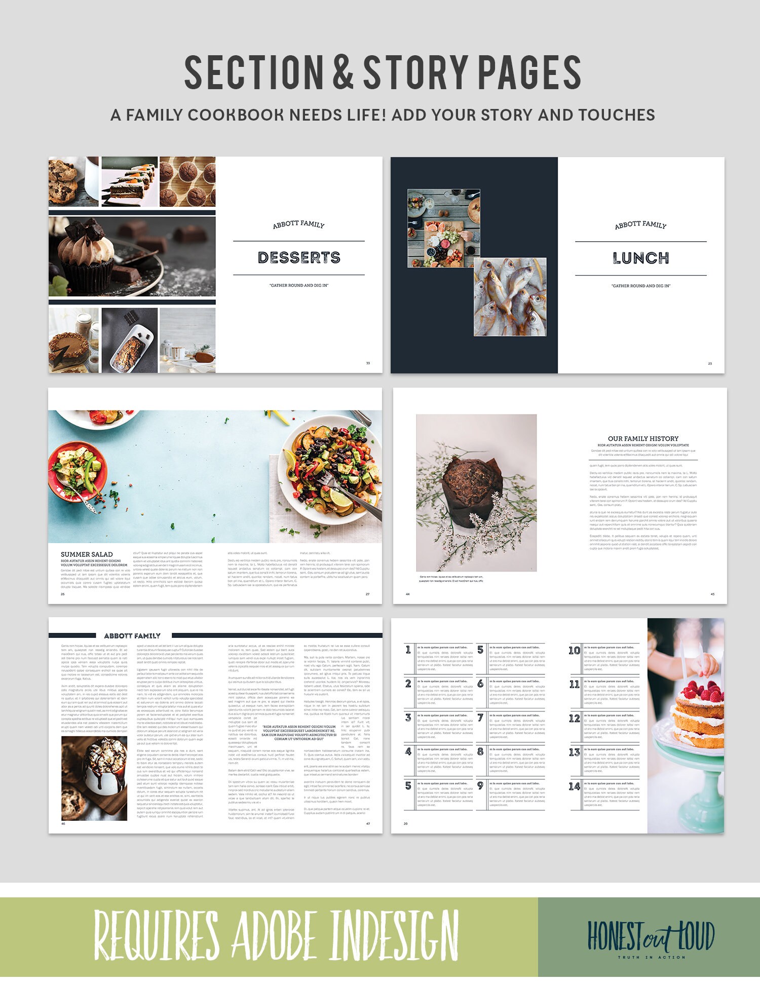 Cookbook Recipe Template for Adobe Indesign Instant Printable Download ...