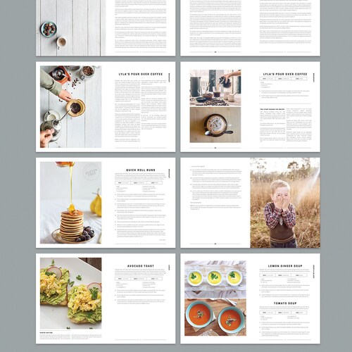 Cookbook and Recipe Template for Adobe Indesign Instant - Etsy