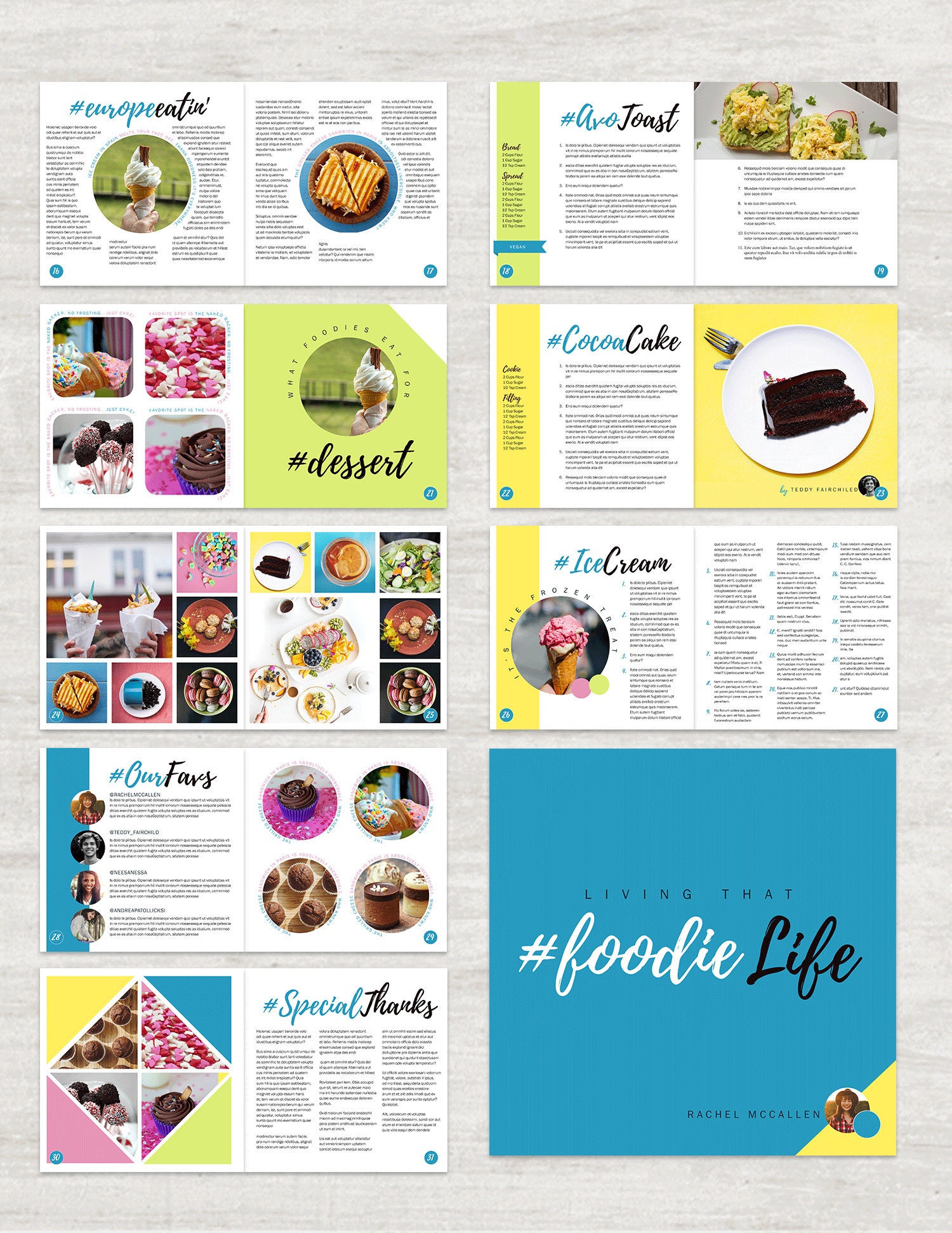 Cookbook & Recipe Template for Adobe Indesign | Instant Printable ...