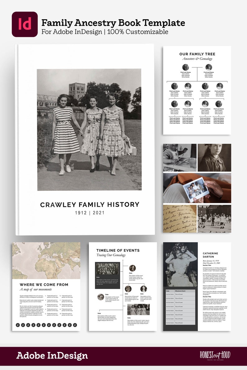 Ancestry Book Template | Family Tree Family History Genealogy Book ...
