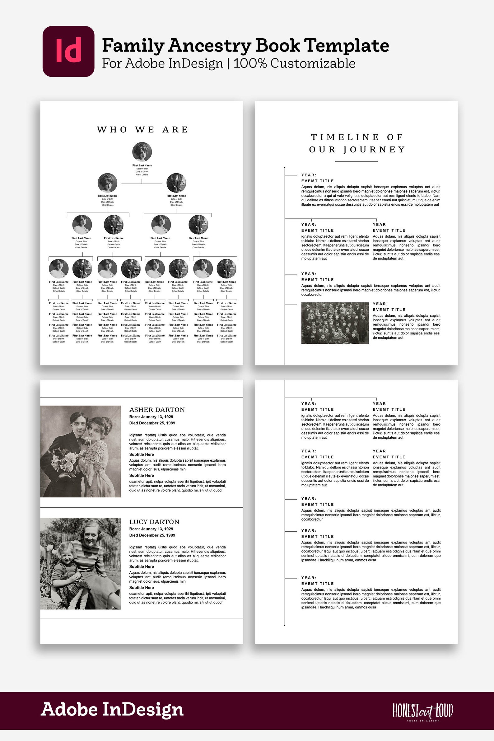 Ancestry Book Template | Family Tree Family History Genealogy Book ...