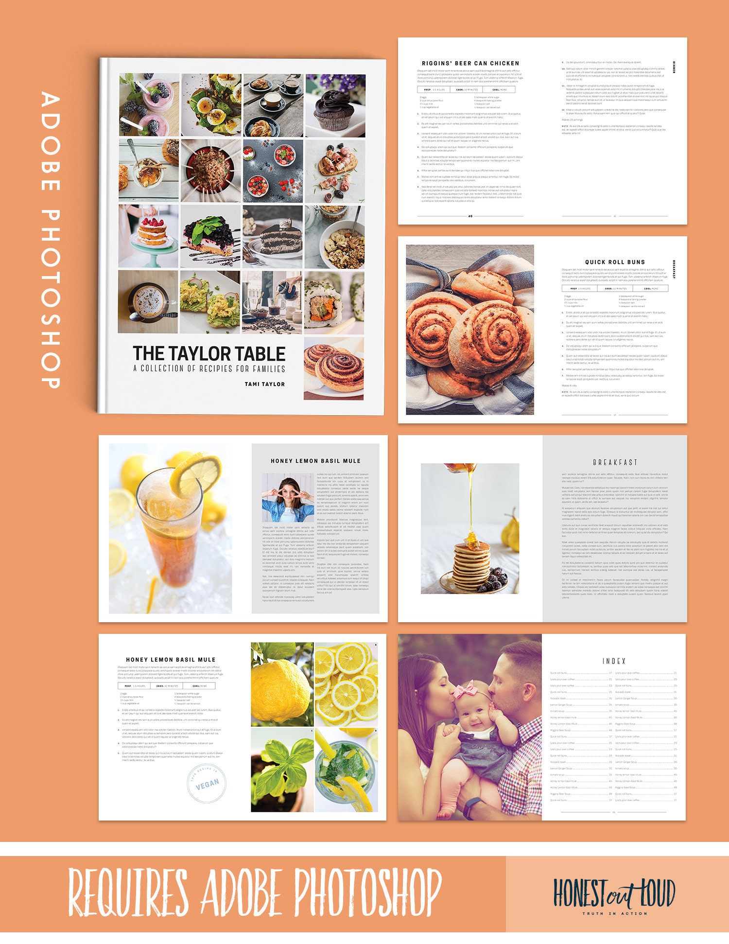 Cookbook & Recipe Template Kit - Photoshop Instant Printable Download ...