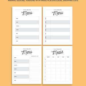 Meal and Menu Printable PDF Planner for Week and Month, Productivity ...