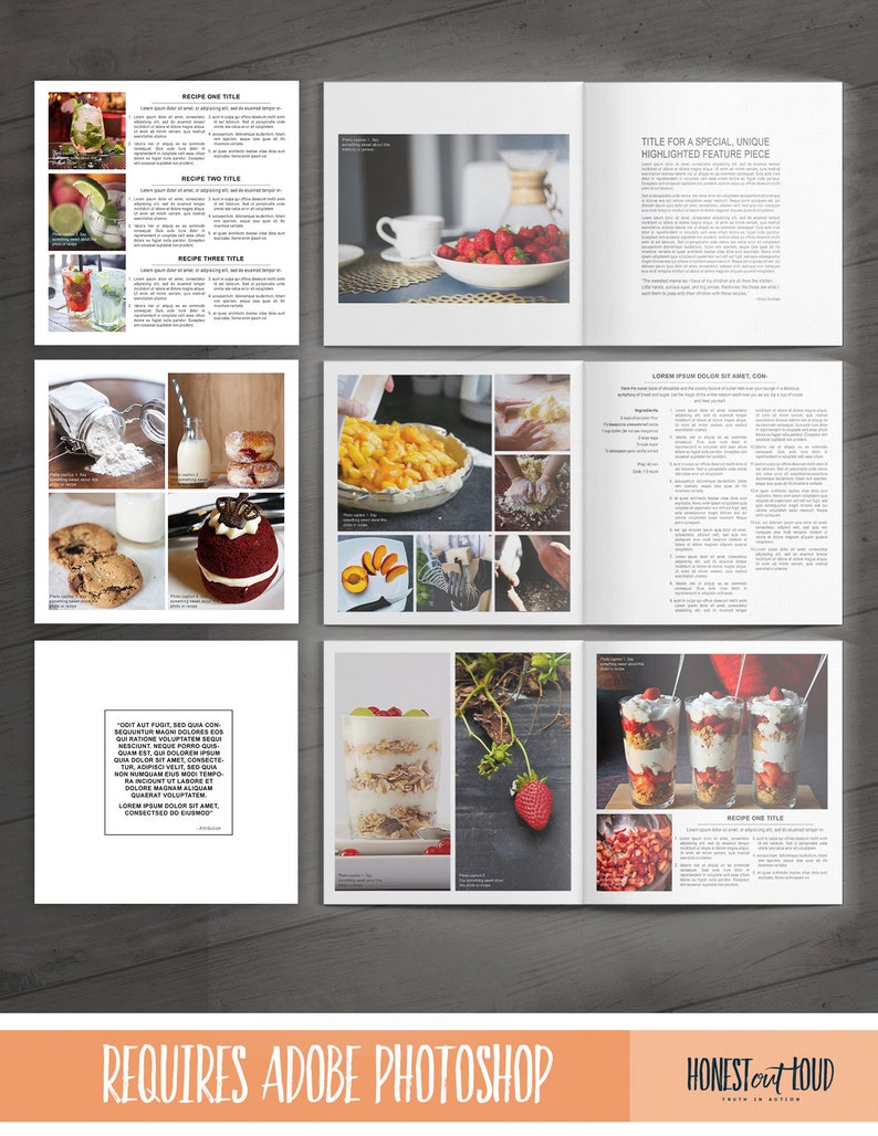 Photoshop Cookbook Template for Families, Chefs, and Caterers- 27 Page ...