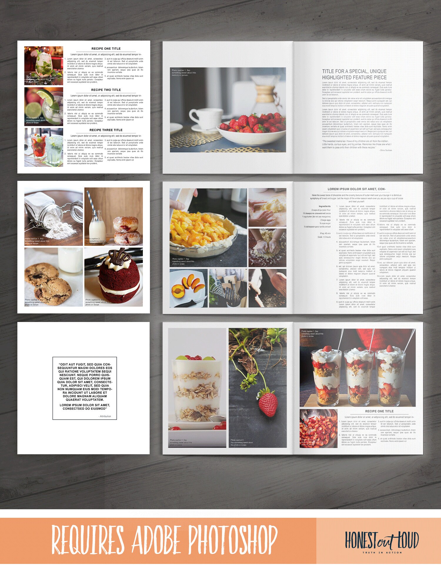 Photoshop Cookbook Template for Families, Chefs, and Caterers 27 Page ...