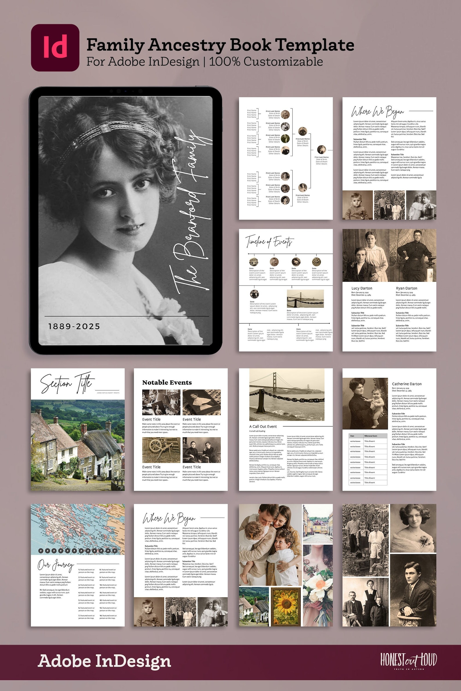 Ancestry Book Template | Family Tree Family History Genealogy Book ...