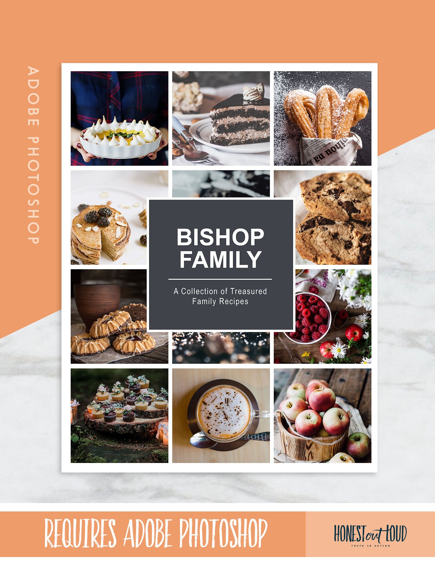 Photoshop Printable Recipe Template US Letter 8.5x11 Instant Download ...