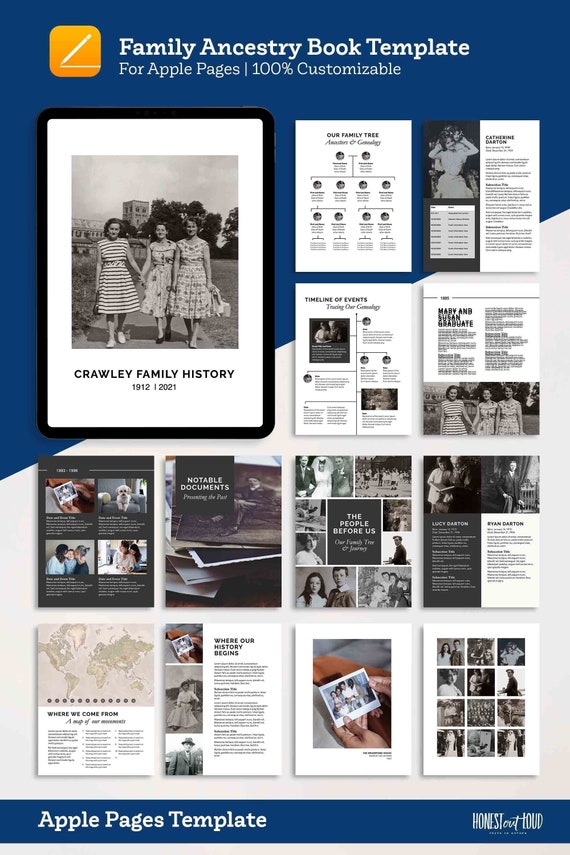Ancestry Book Template Family Tree Family History Genealogy - Etsy