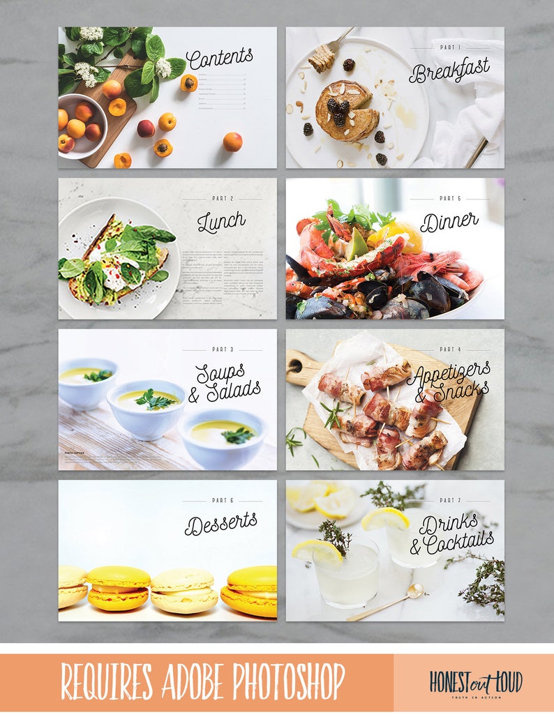Cookbook & Recipe Template Kit - Photoshop Instant Printable Download ...