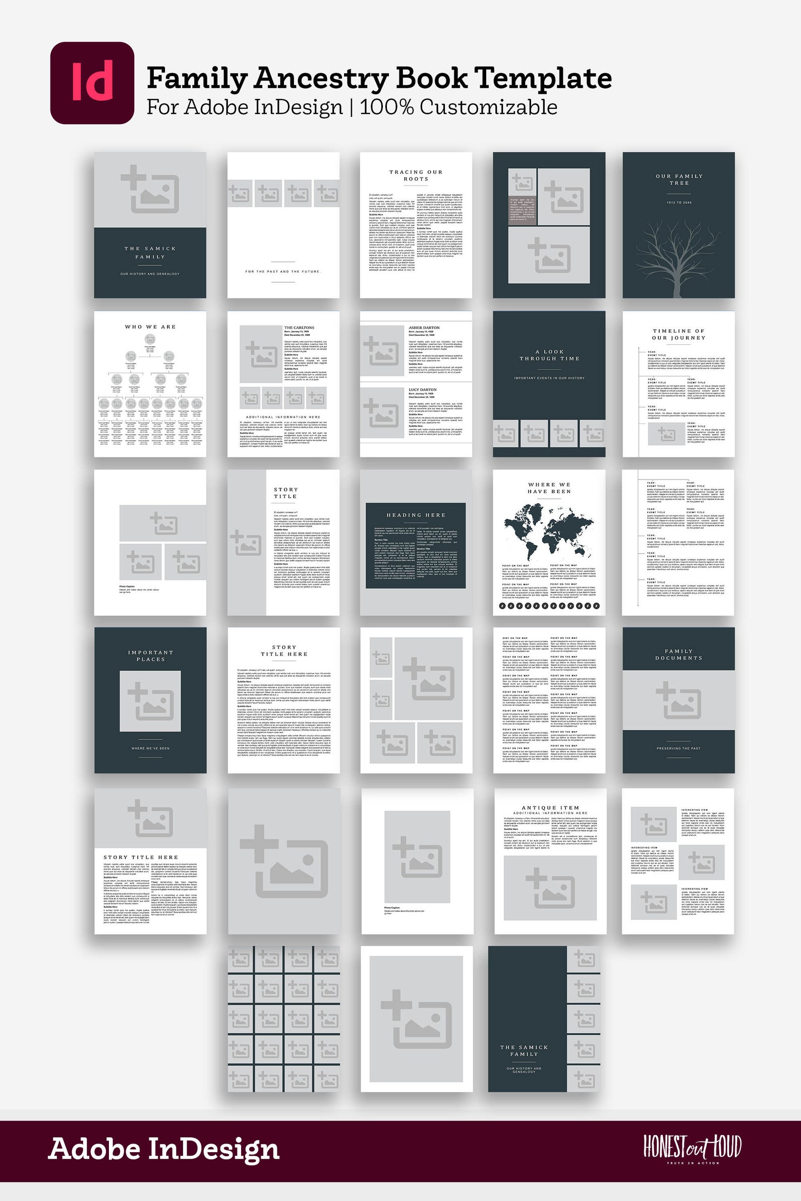 Ancestry Book Template | Family Tree Family History Genealogy Book ...
