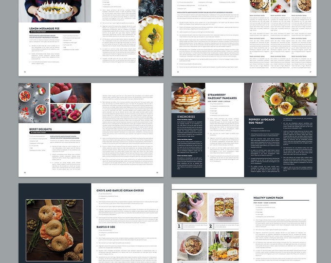 Cookbook and Recipe Template for Adobe Indesign | Instant Printable ...