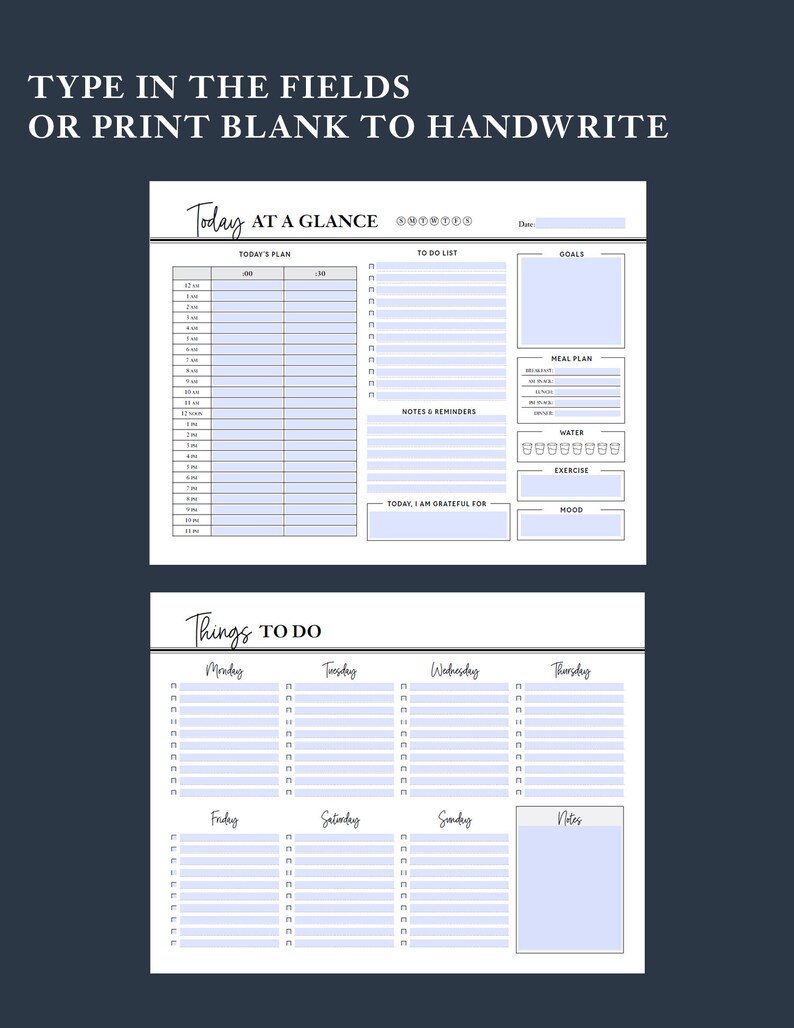 Printable PDF Planner for 2020-2021 Day Week Month - Etsy