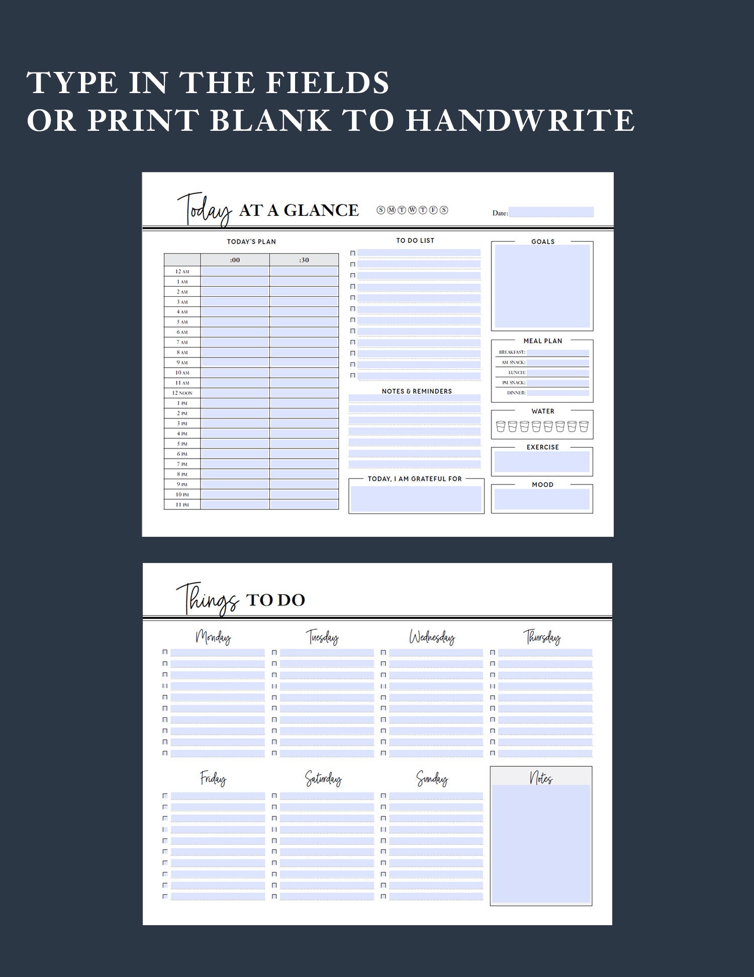 Printable PDF Planner for 2020-2021 Day Week Month - Etsy