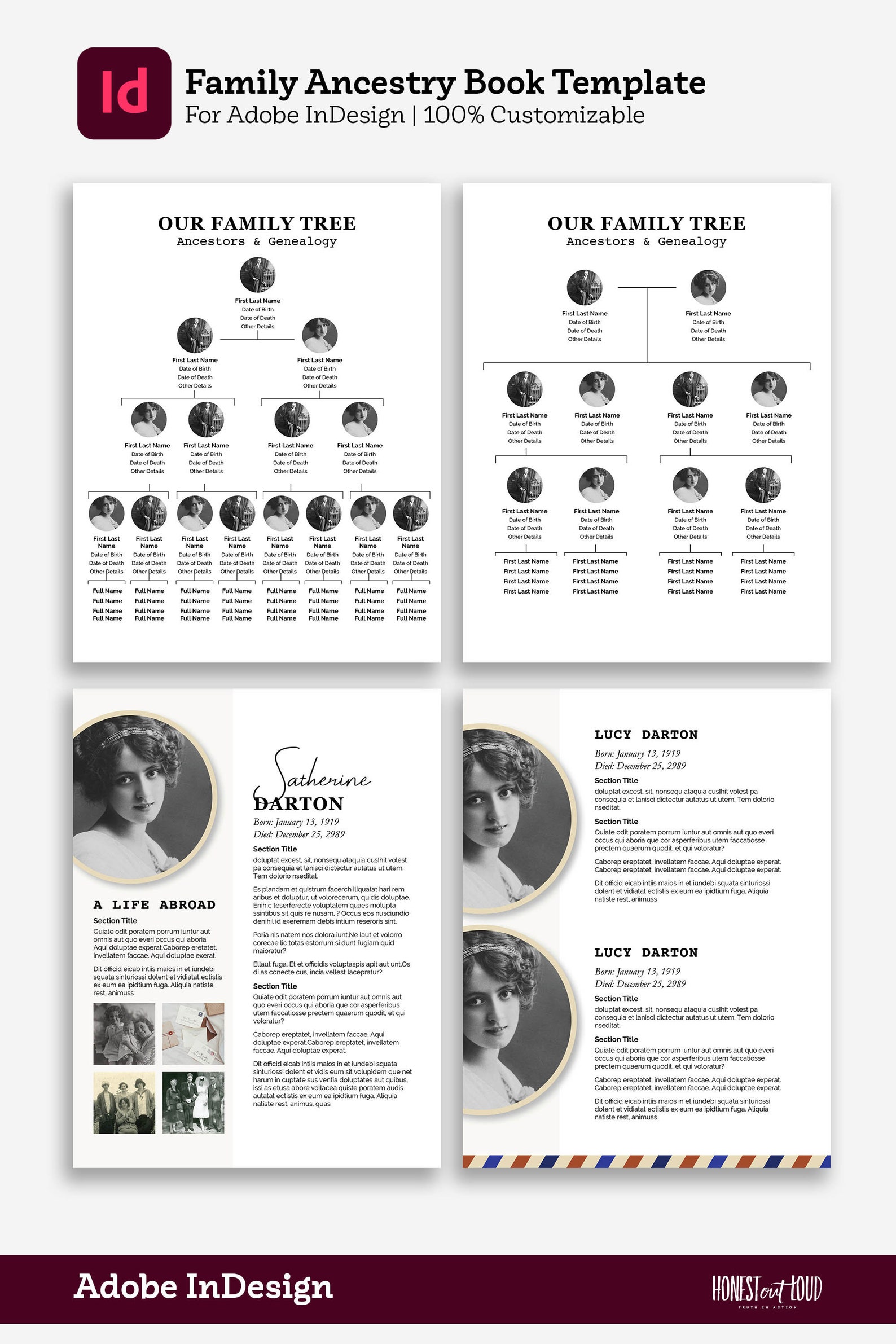 Ancestry Book Template | Family Tree Family History Genealogy Book ...