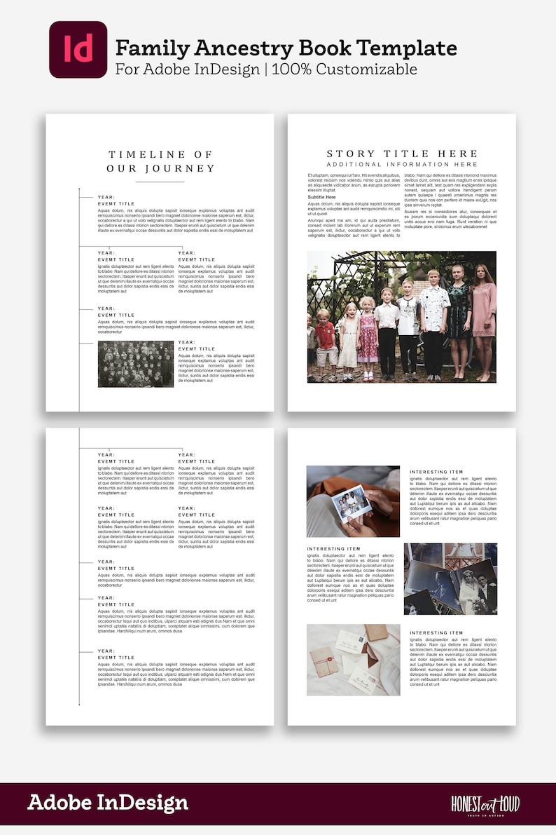 Ancestry Book Template | Family Tree Family History Genealogy Book ...