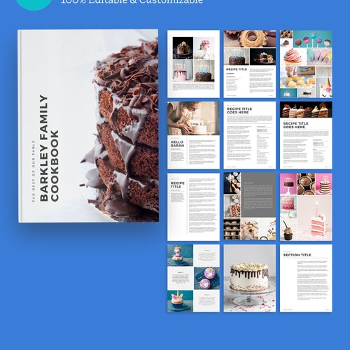Cookbook and Recipe Template for Adobe Indesign Instant - Etsy