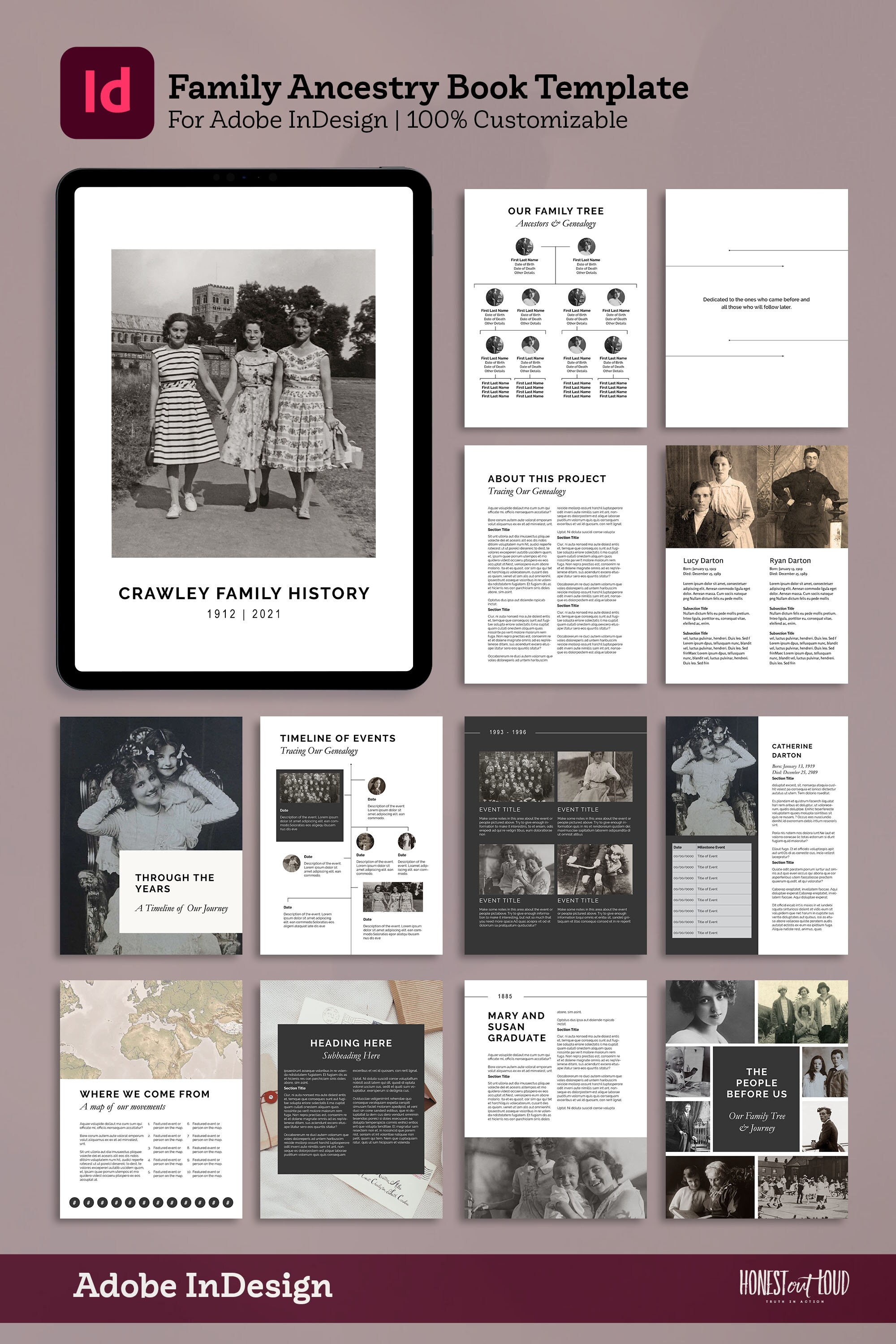 Ancestry Book Template | Family Tree Family History Genealogy Book ...