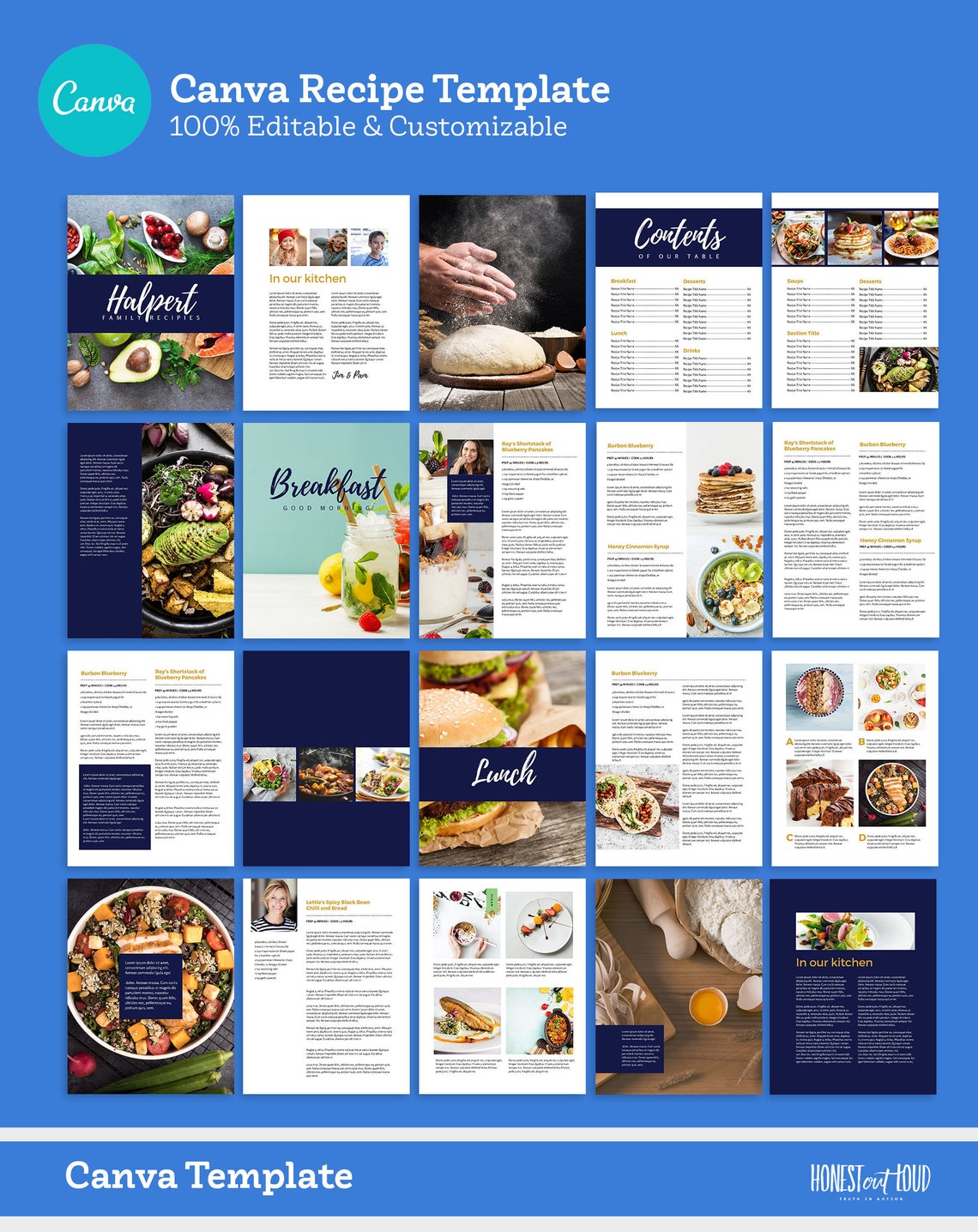 Canva Cookbook Recipe Template US Letter & A4 Sizes Custom - Etsy