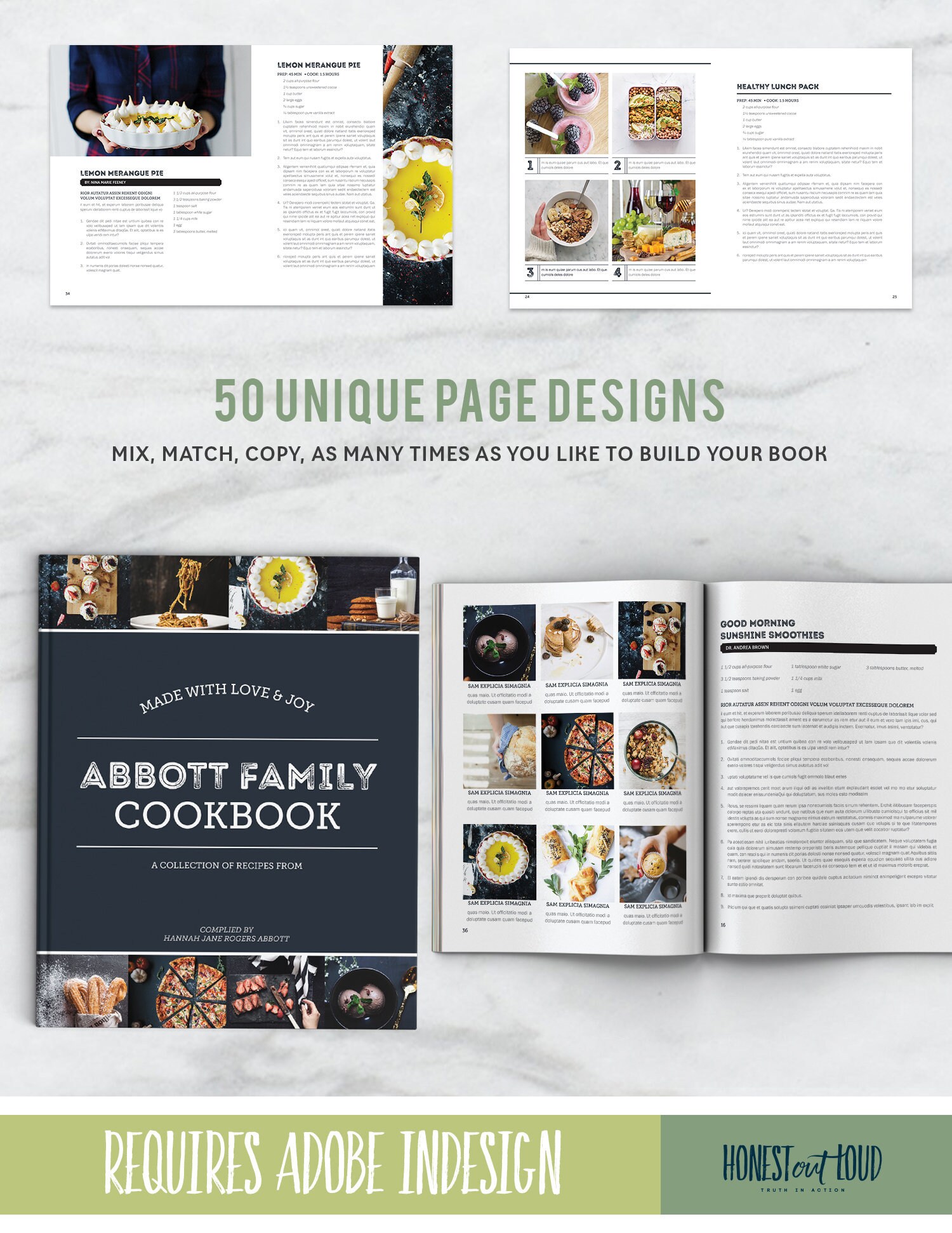 Cookbook Recipe Template for Adobe Indesign Instant Printable Download ...