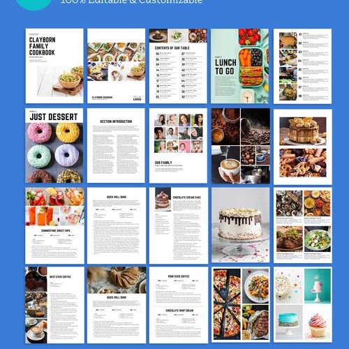 Cookbook and Recipe Template for Adobe Indesign Instant - Etsy