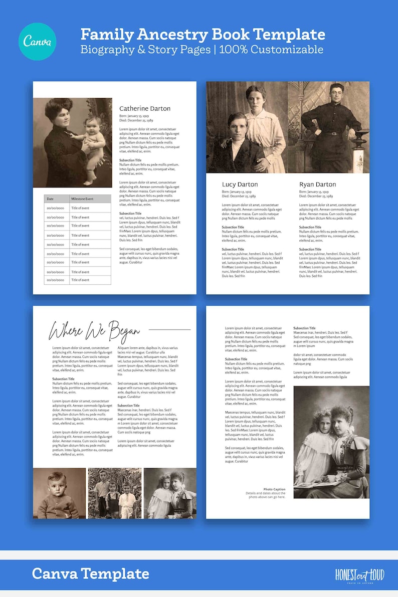 Ancestry Book Template | Family Tree Family History and Genealogy ...