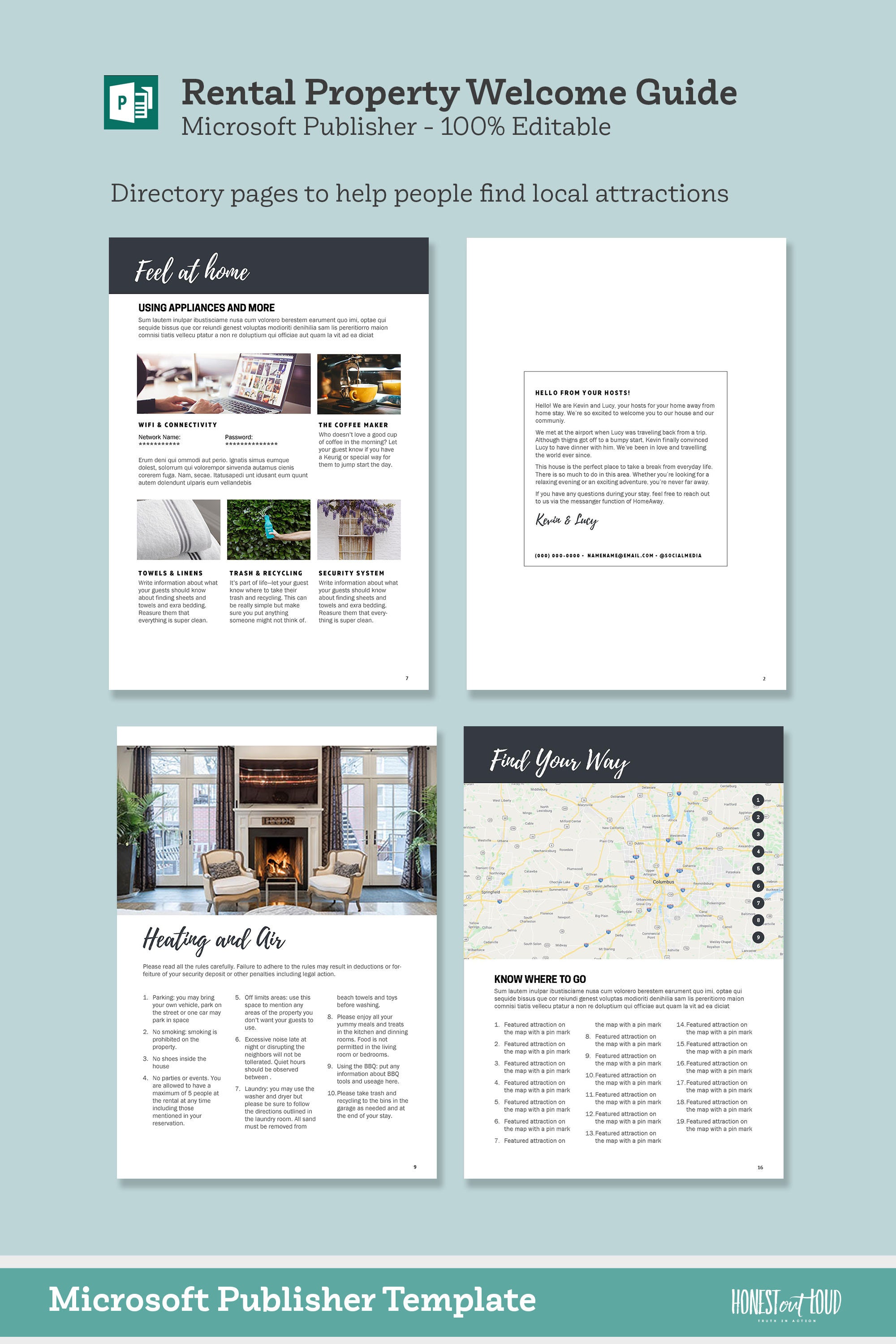 Rental Welcome Guide Template for Airbnb VRBO Hosts Home Rental Binder ...
