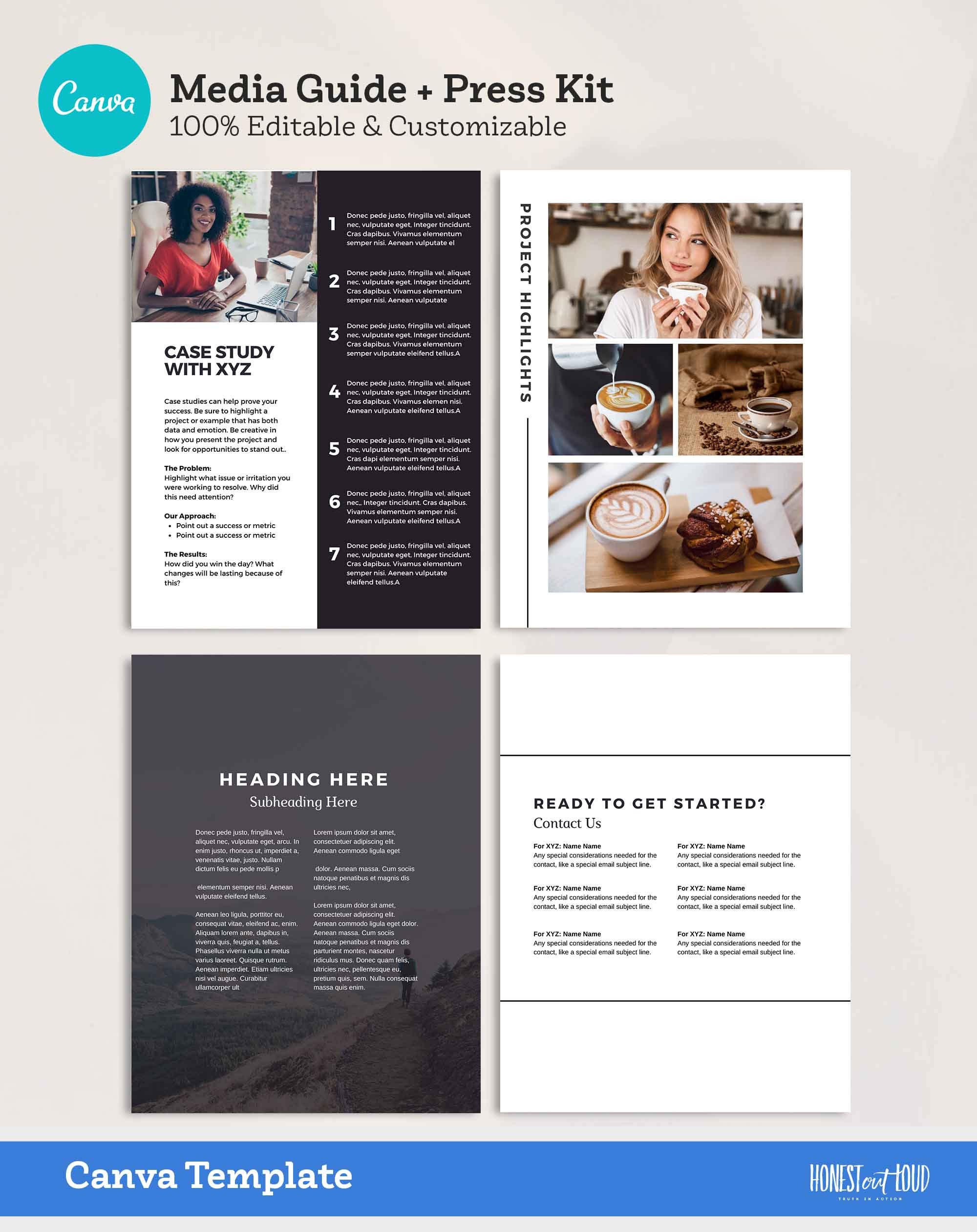 Media Press Kit Template for Influencers, Business Owners, and Public ...