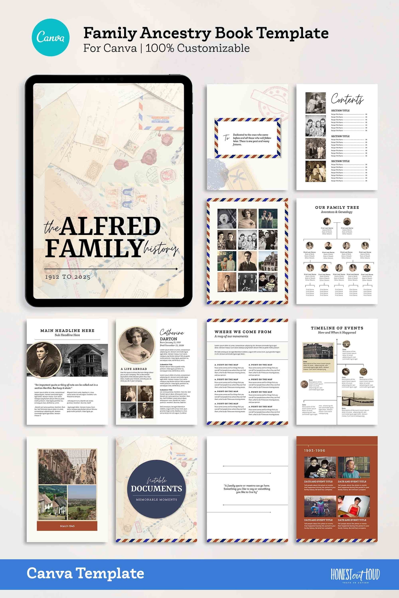 Ancestry Book Template | Family Tree Family History and Genealogy ...