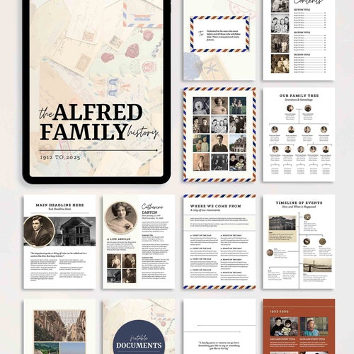 Ancestry Book Template Family Tree Family History and - Etsy