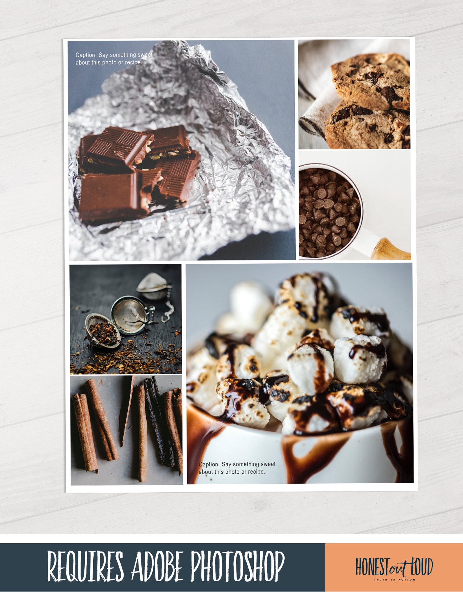 Photoshop Printable Recipe Template US Letter 8.5x11 Instant Download ...