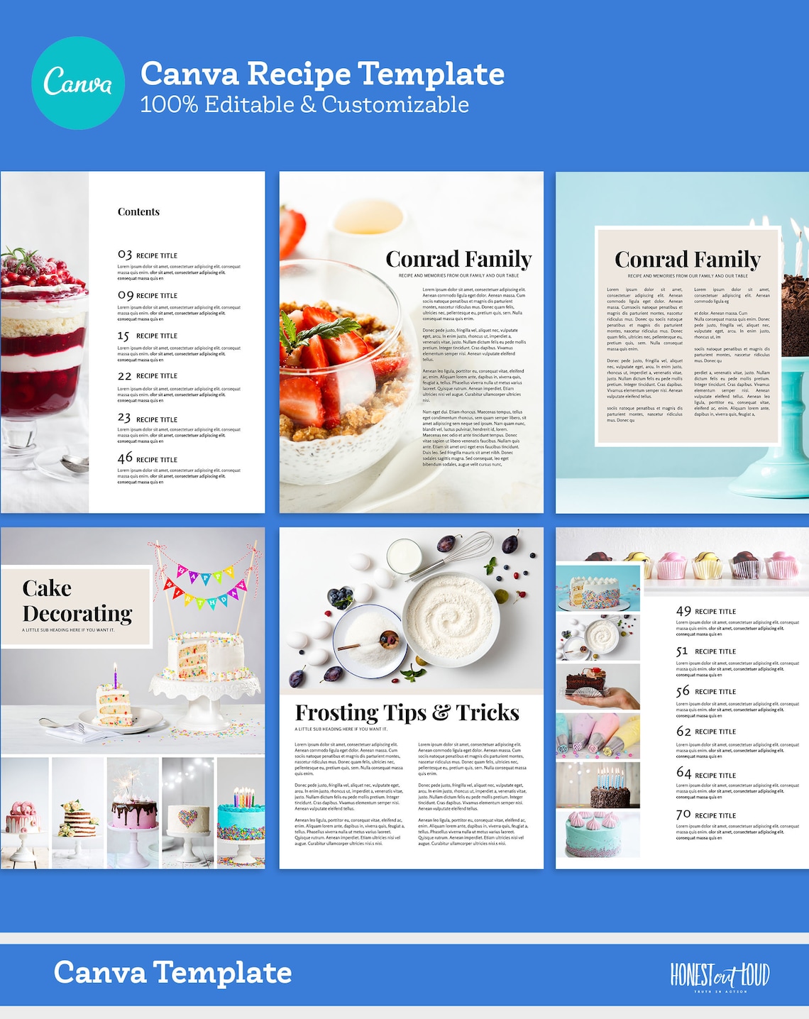 Canva Cookbook Recipe Template - Etsy