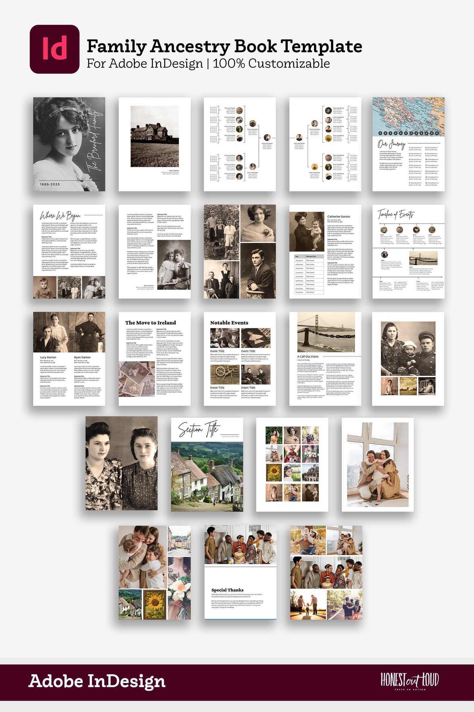 Ancestry Book Template | Family Tree Family History Genealogy Book ...