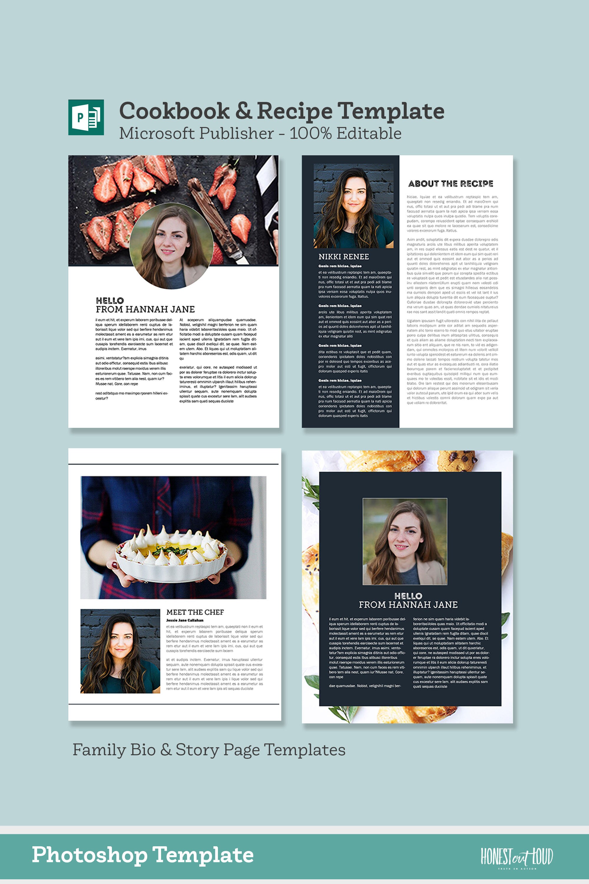 Recipe Template & Cookbook Template for Microsoft Publisher | Family ...