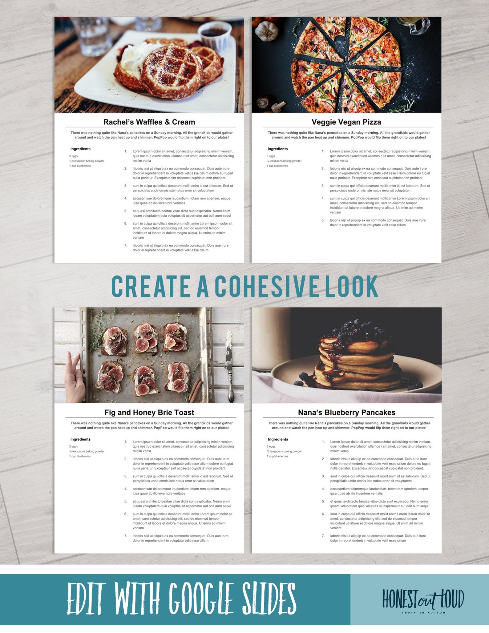 Printable Recipe Template - 8.5x11 Instant Download - Google Slides ...