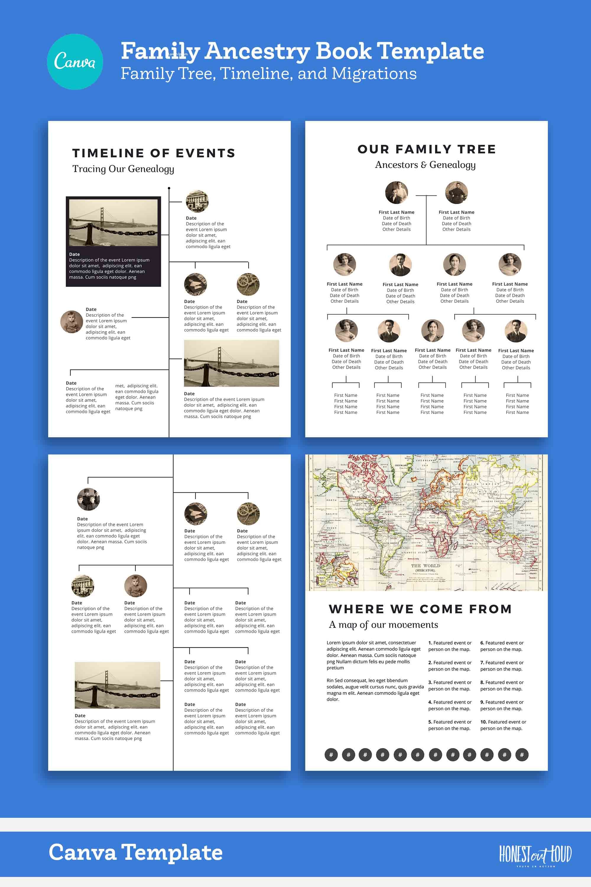 Ancestry Book Template | Family Tree Family History and Genealogy ...