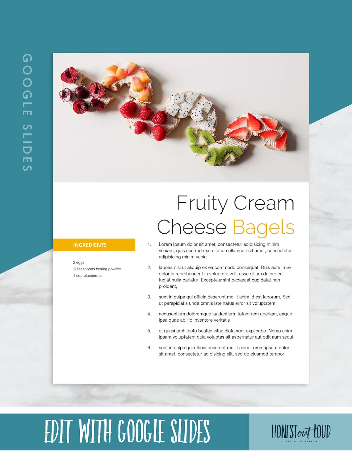 Recipe Cookbook Template 8.5x11 Instant Digital Download, Google Slides ...