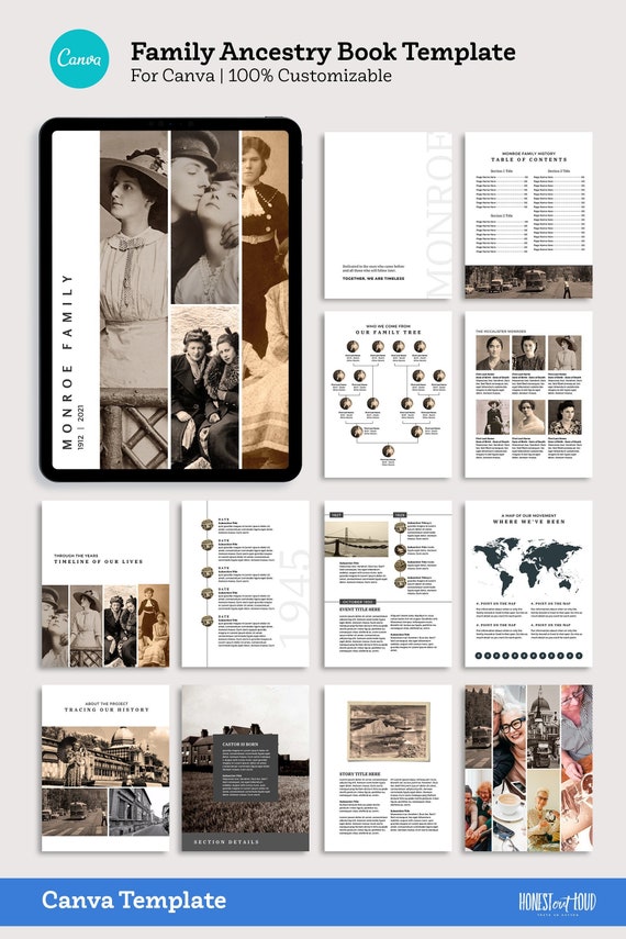 Ancestry Book Template Family Tree Family History and - Etsy Australia