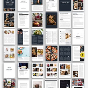 Cookbook and Recipe Template for Adobe Indesign Instant Printable ...
