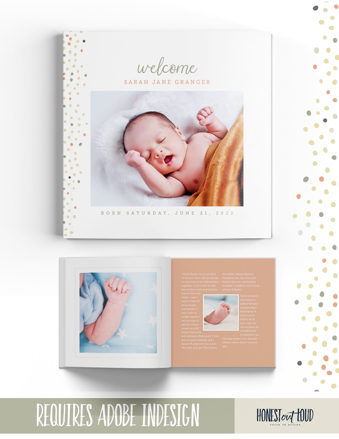 Baby Book Album Template Adobe Indesign | Instant Printable Download ...