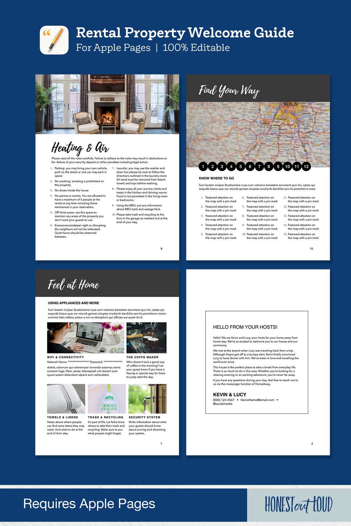Rental Welcome Guide Template for Airbnb VRBO Hosts Home Rental Binder ...